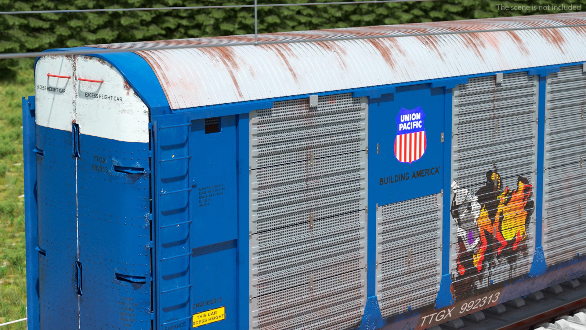 Old Auto Rack Train Car Blue 3D Model - TurboSquid 2304574