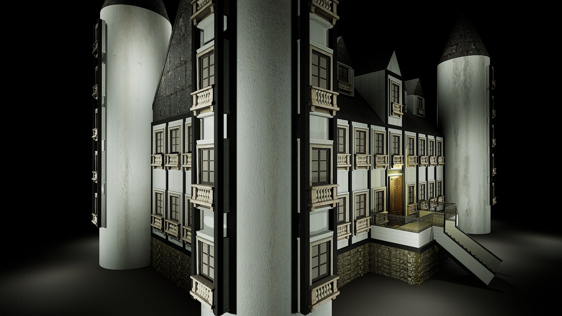 3D Mega Highly Detailed Castle-Mansion 4K Model - TurboSquid 2288378