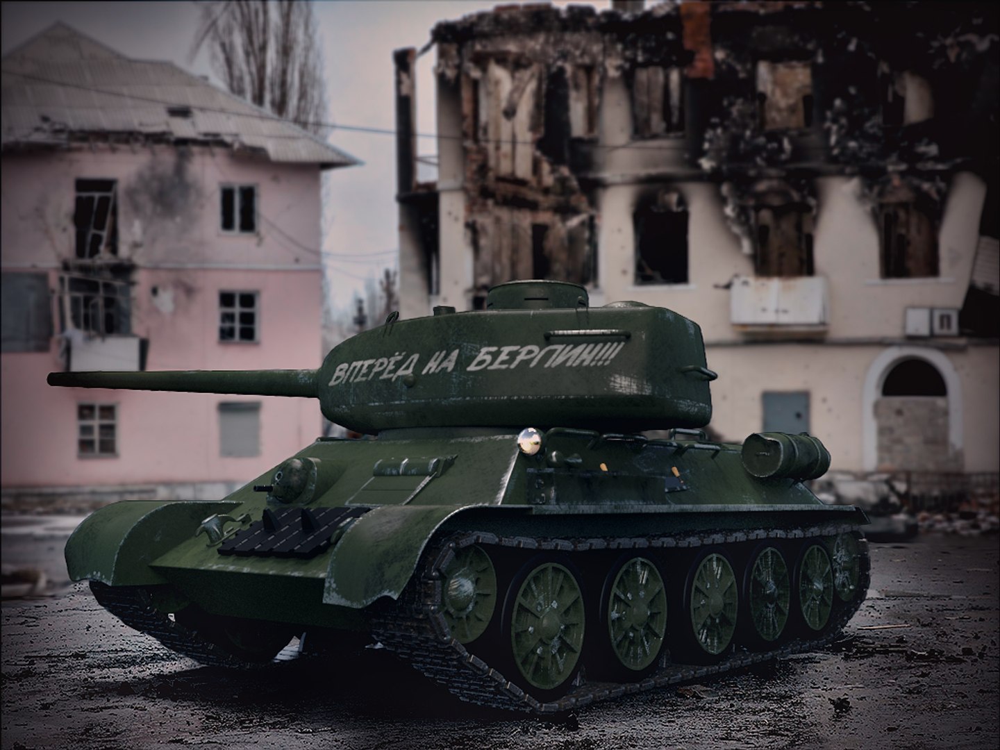 3d T-34-85 Soviet Tank T-34