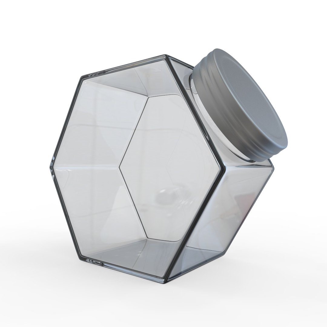 3d Hexagon Jar Model