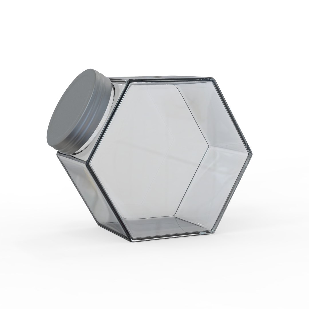 3d Hexagon Jar Model
