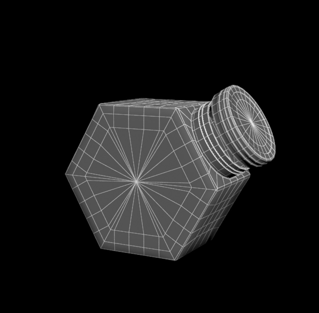 3d Hexagon Jar Model