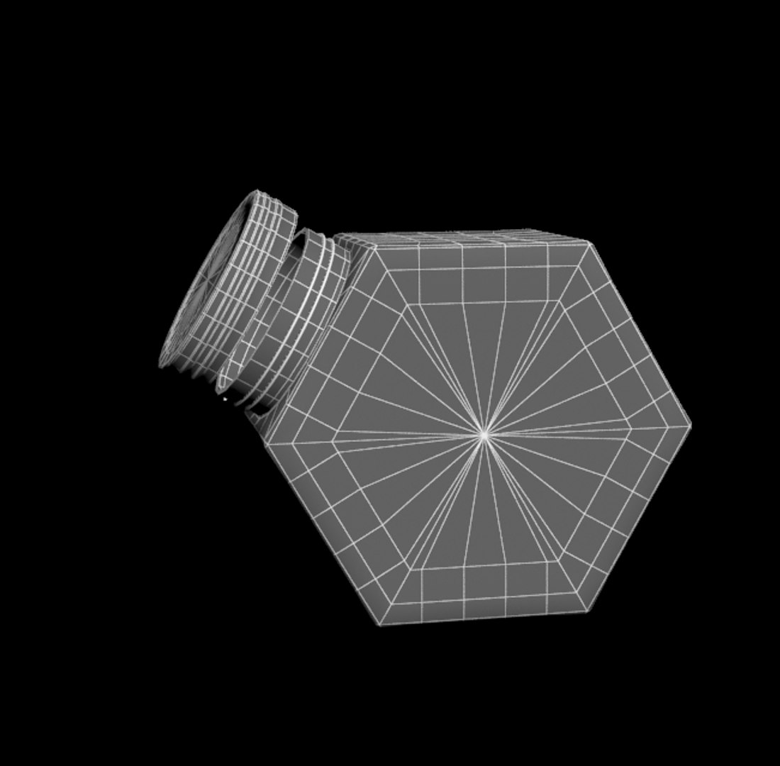 3d Hexagon Jar Model