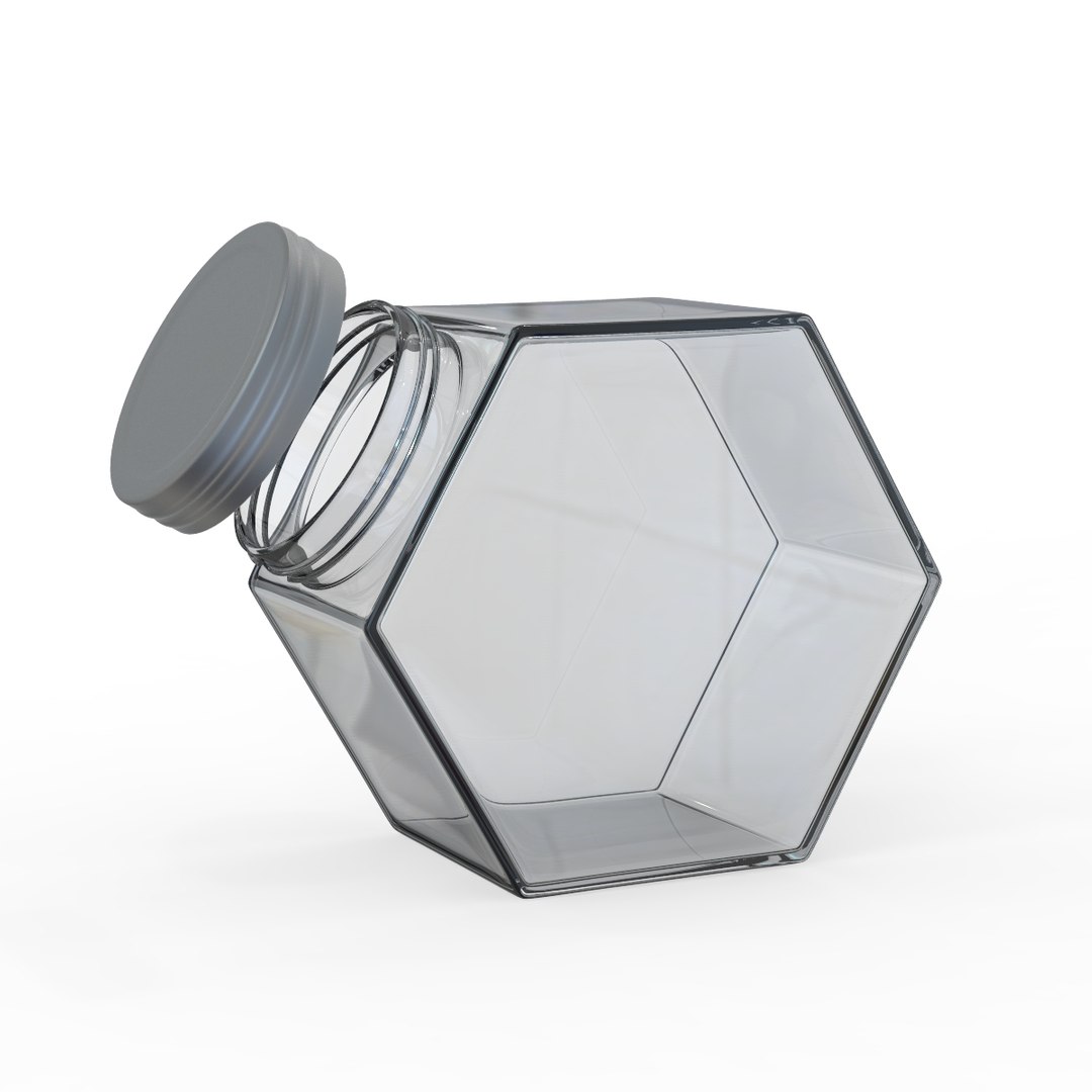 3d Hexagon Jar Model