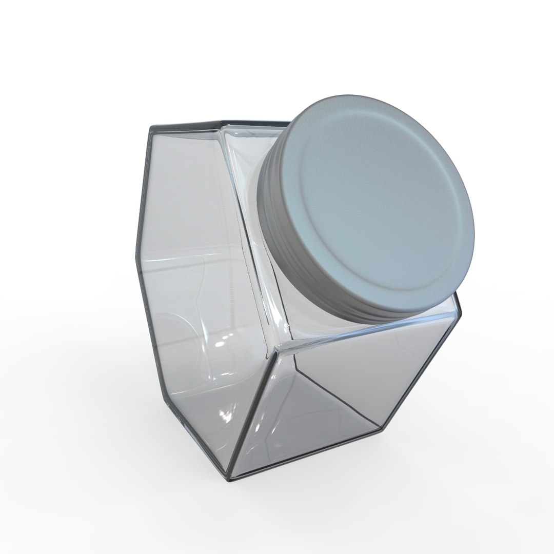 3d Hexagon Jar Model