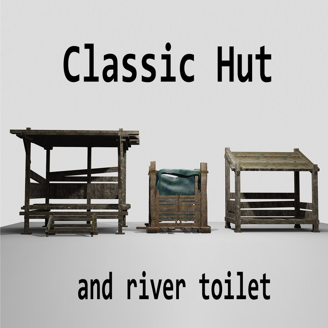 Classic Hut And River Toilet 3D Model - TurboSquid 1982548