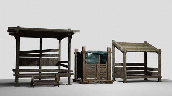 Classic Hut and river toilet 3D model - TurboSquid 1982548