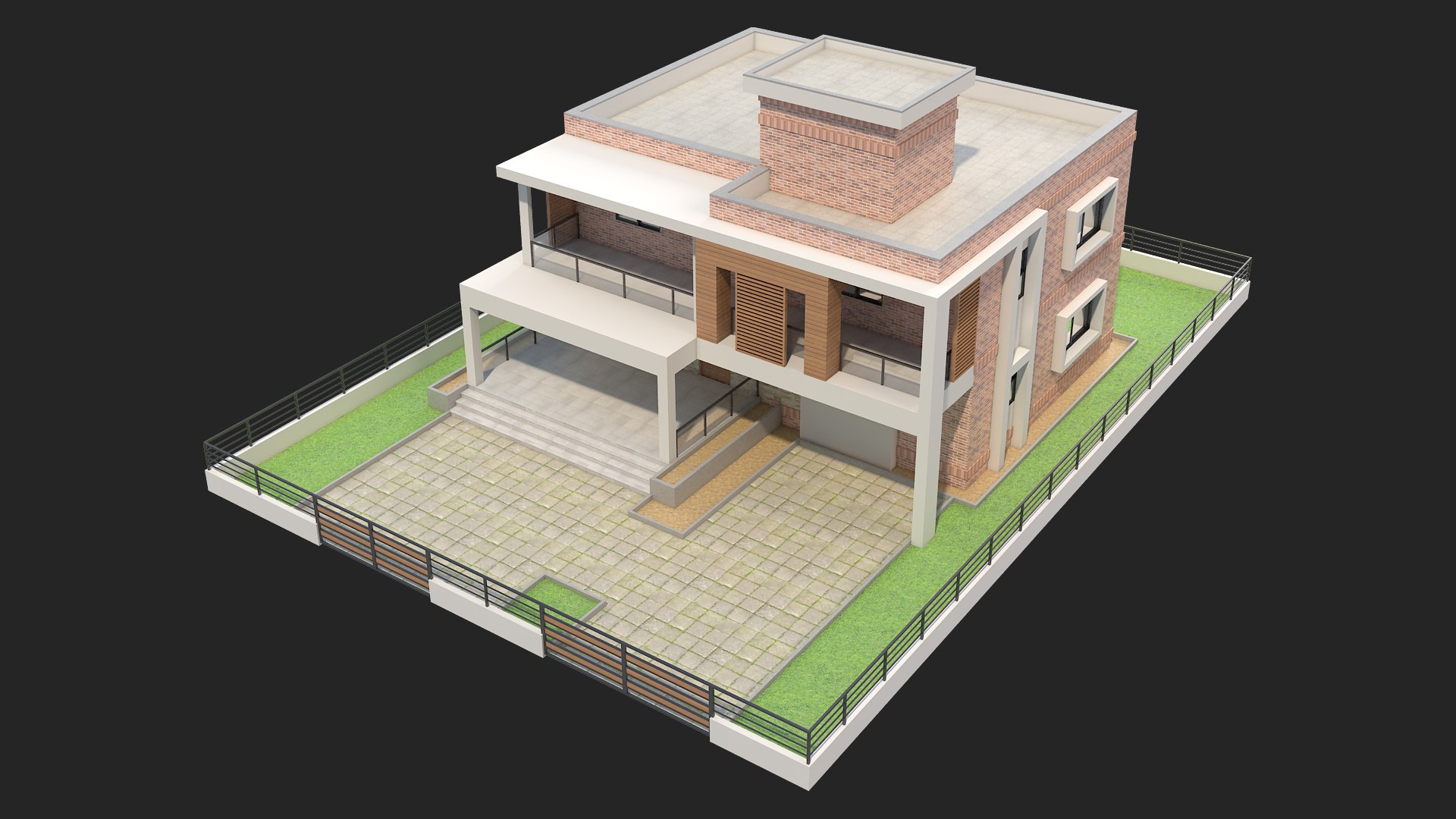 3D Brick House 11 - TurboSquid 2197141
