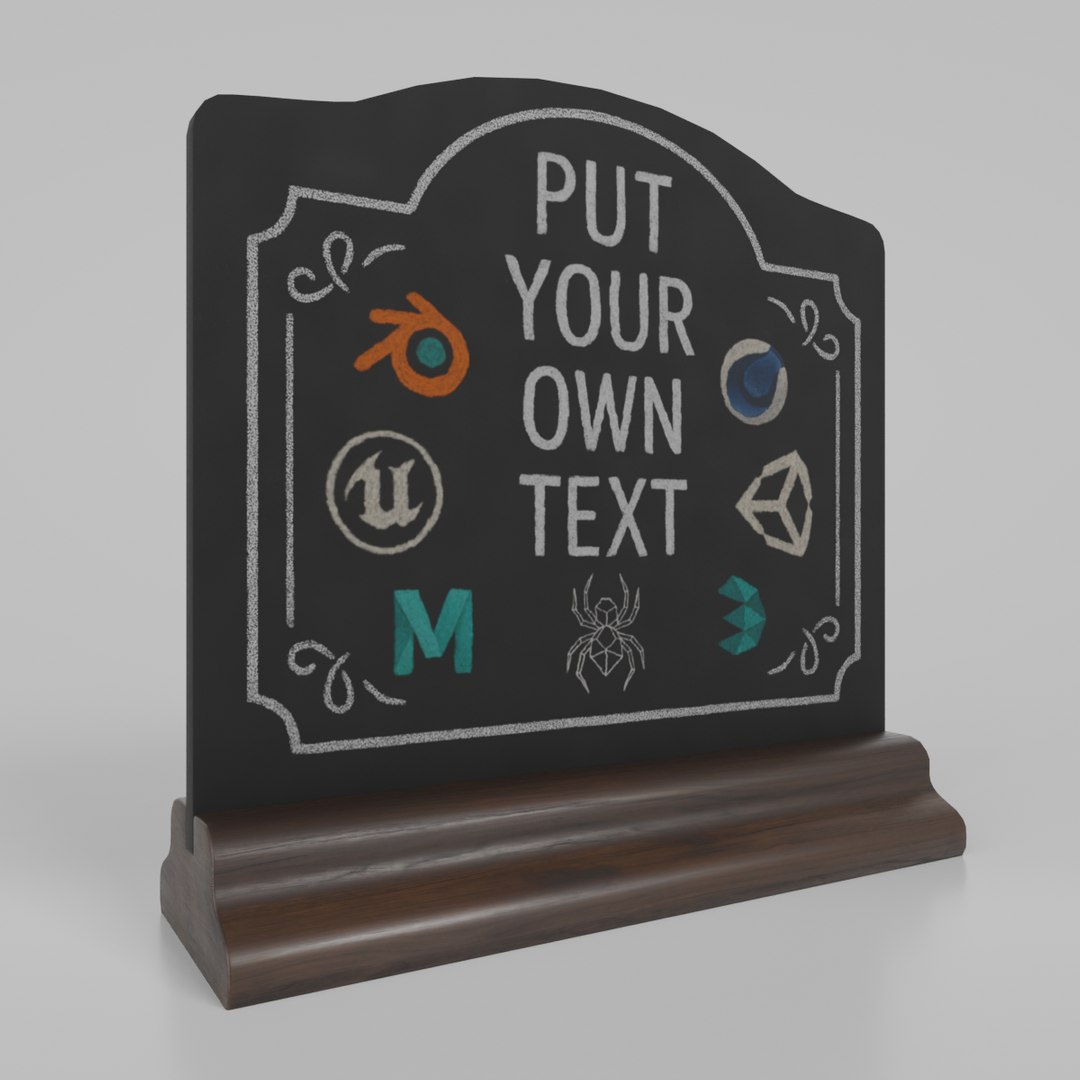 Customizable Countertop Crowned-Top Chalkboard With Ogee Stand 3D Model - TurboSquid 2402135