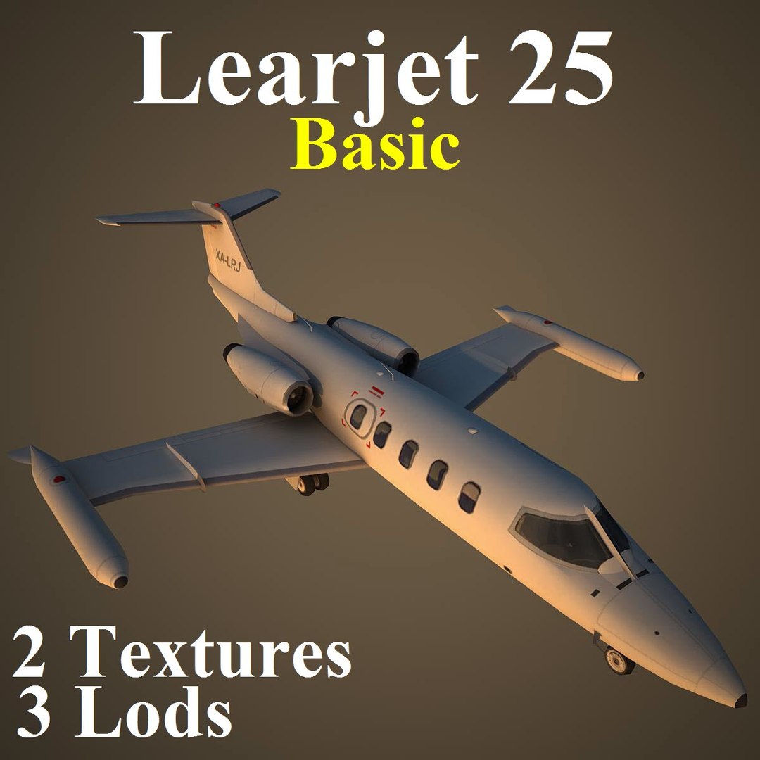 Learjet 25 Basic Jet 3d Model