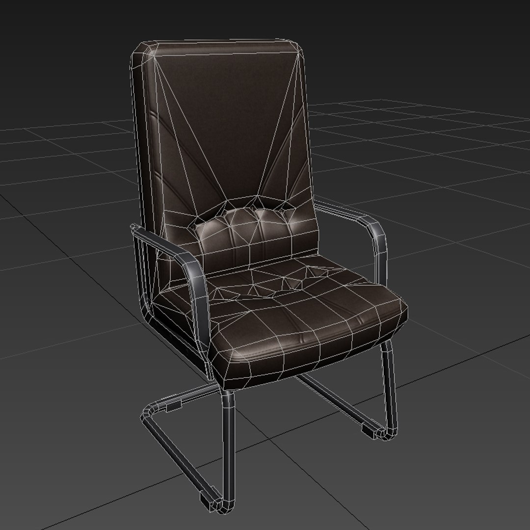 3d leather arm chair model
