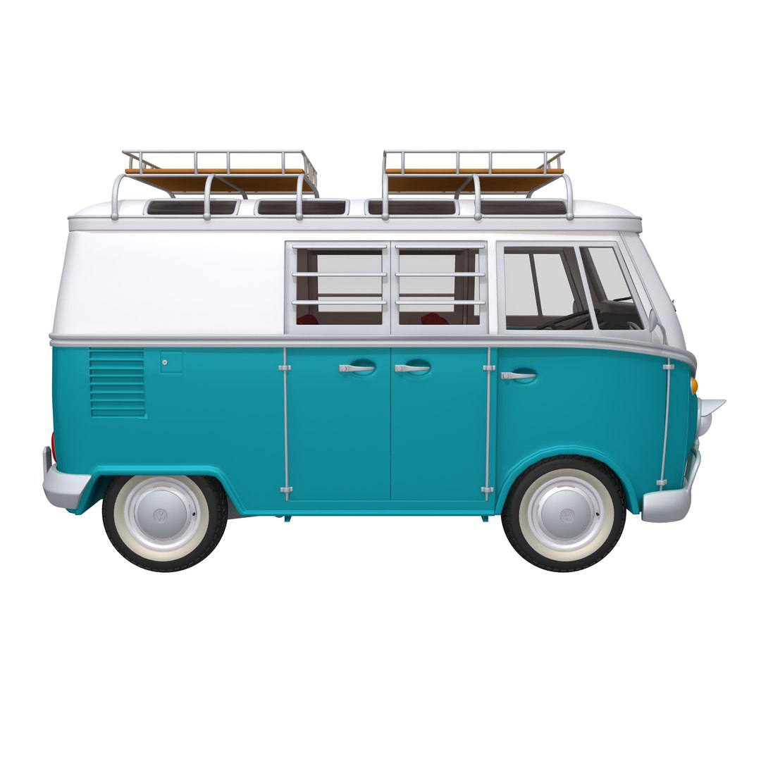 3D VW Camping Bus Cartoon 3D Model - TurboSquid 1985834