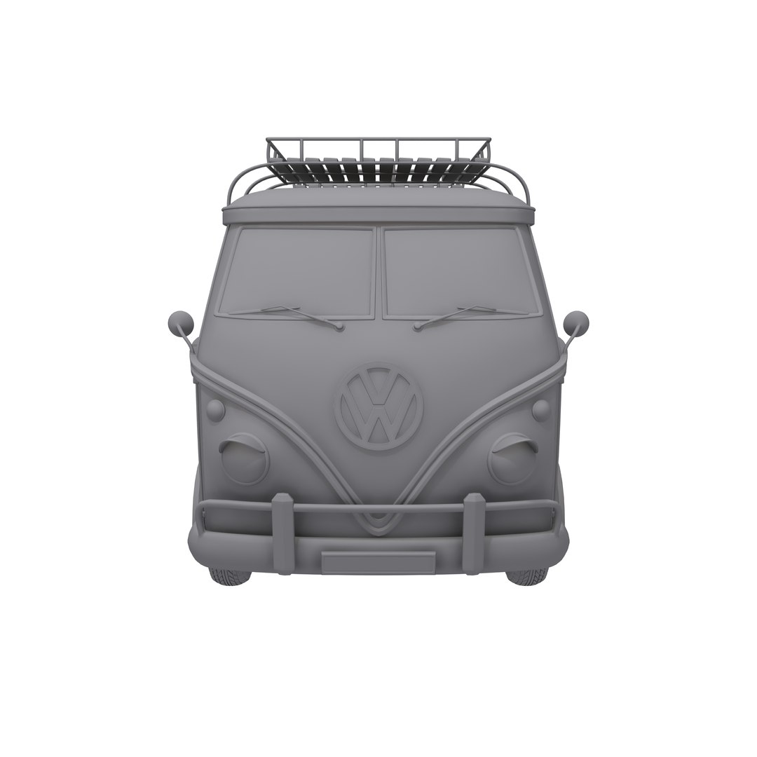 3D VW Camping Bus Cartoon 3D Model - TurboSquid 1985834