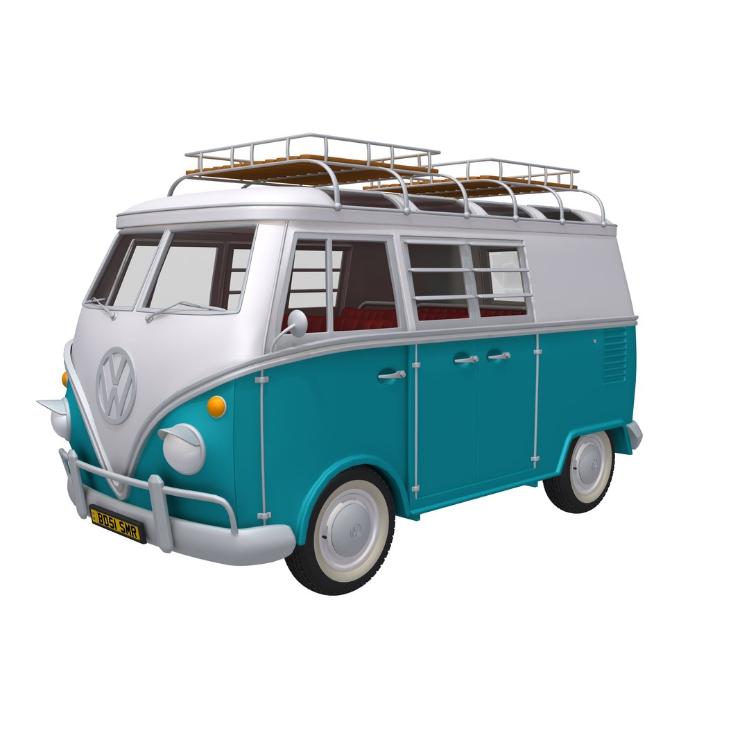 3D VW Camping Bus Cartoon 3D Model - TurboSquid 1985834