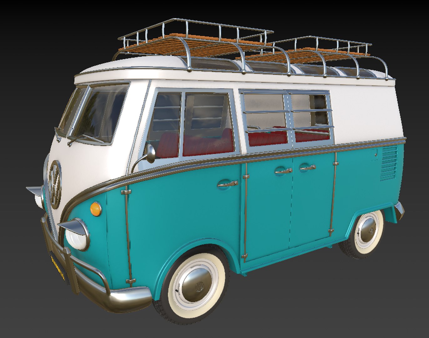 3D VW Camping Bus Cartoon 3D model - TurboSquid 1985834