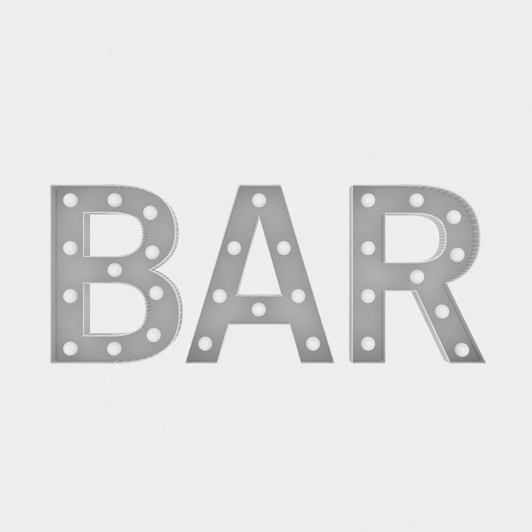 3D Bar Sign Bulb Model - TurboSquid 1455084