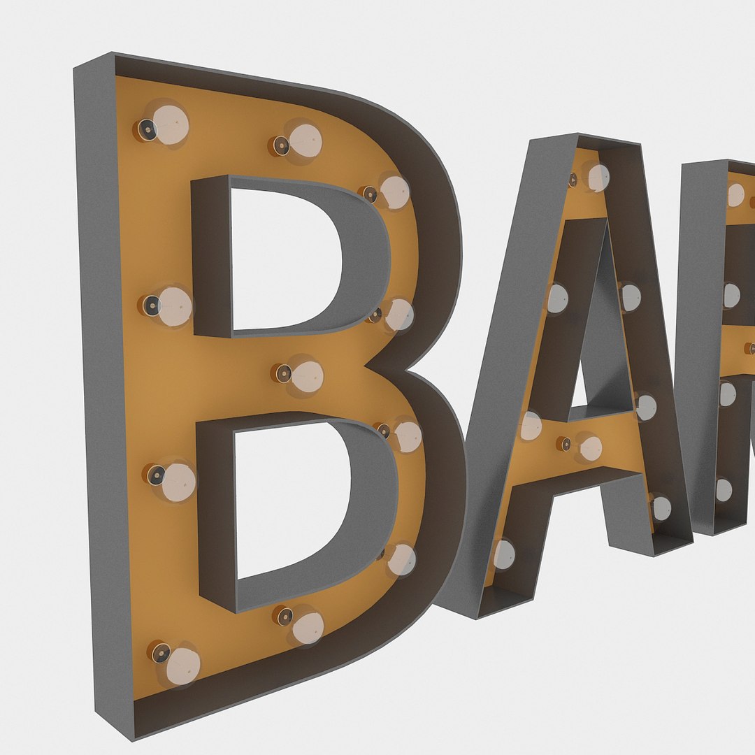 3D Bar Sign Bulb Model - TurboSquid 1455084