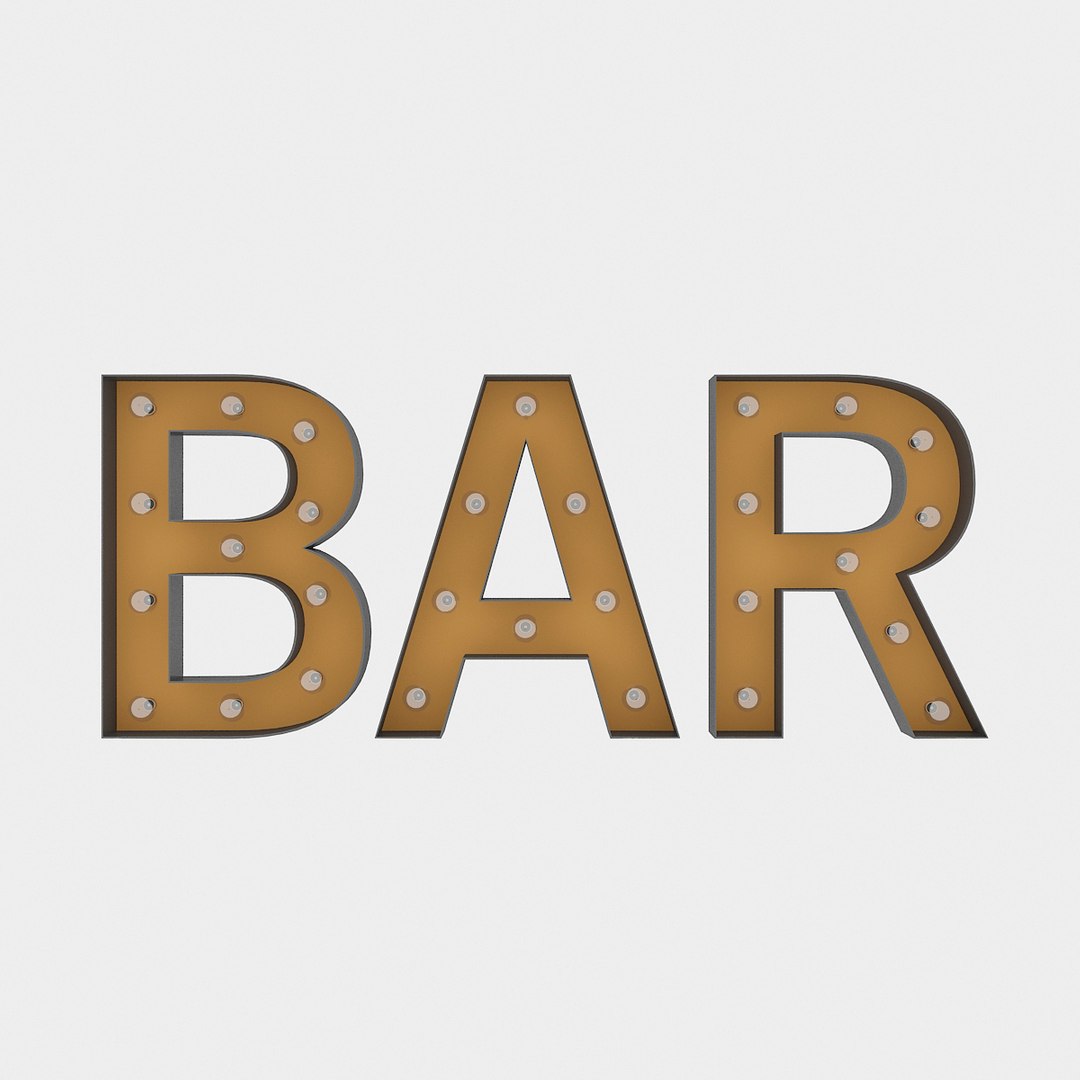 3D Bar Sign Bulb Model - TurboSquid 1455084