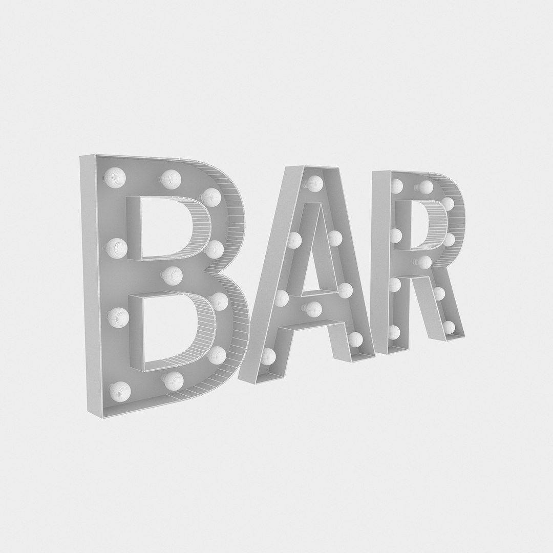 3D Bar Sign Bulb Model - TurboSquid 1455084