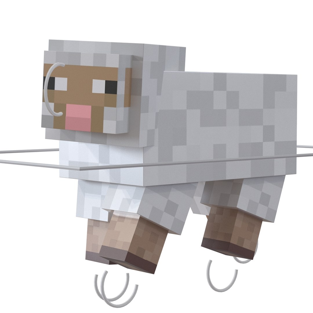 3d Minecraft Sheep Rigged