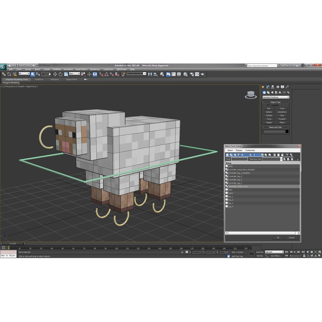 3d minecraft sheep rigged