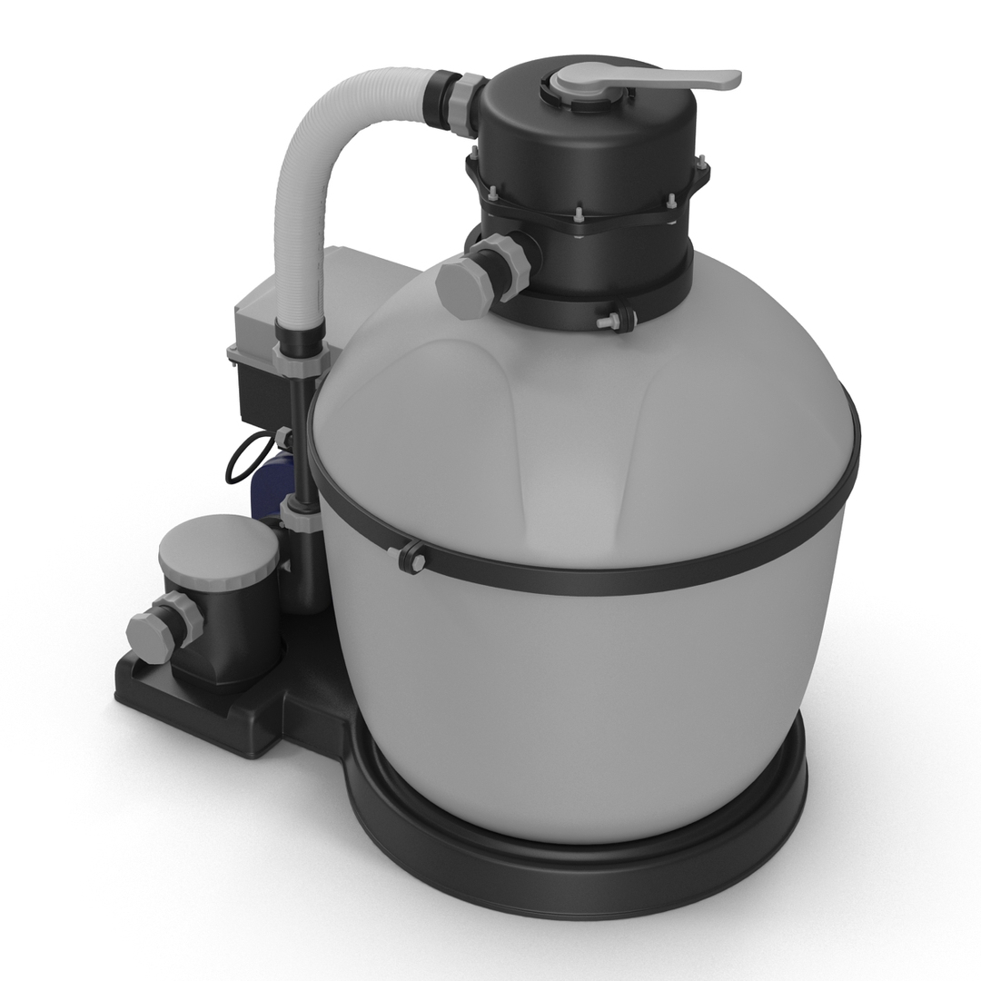 3d swimming pool water filter model