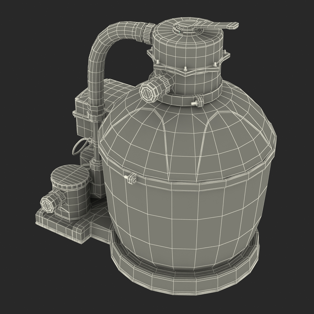 3d swimming pool water filter model