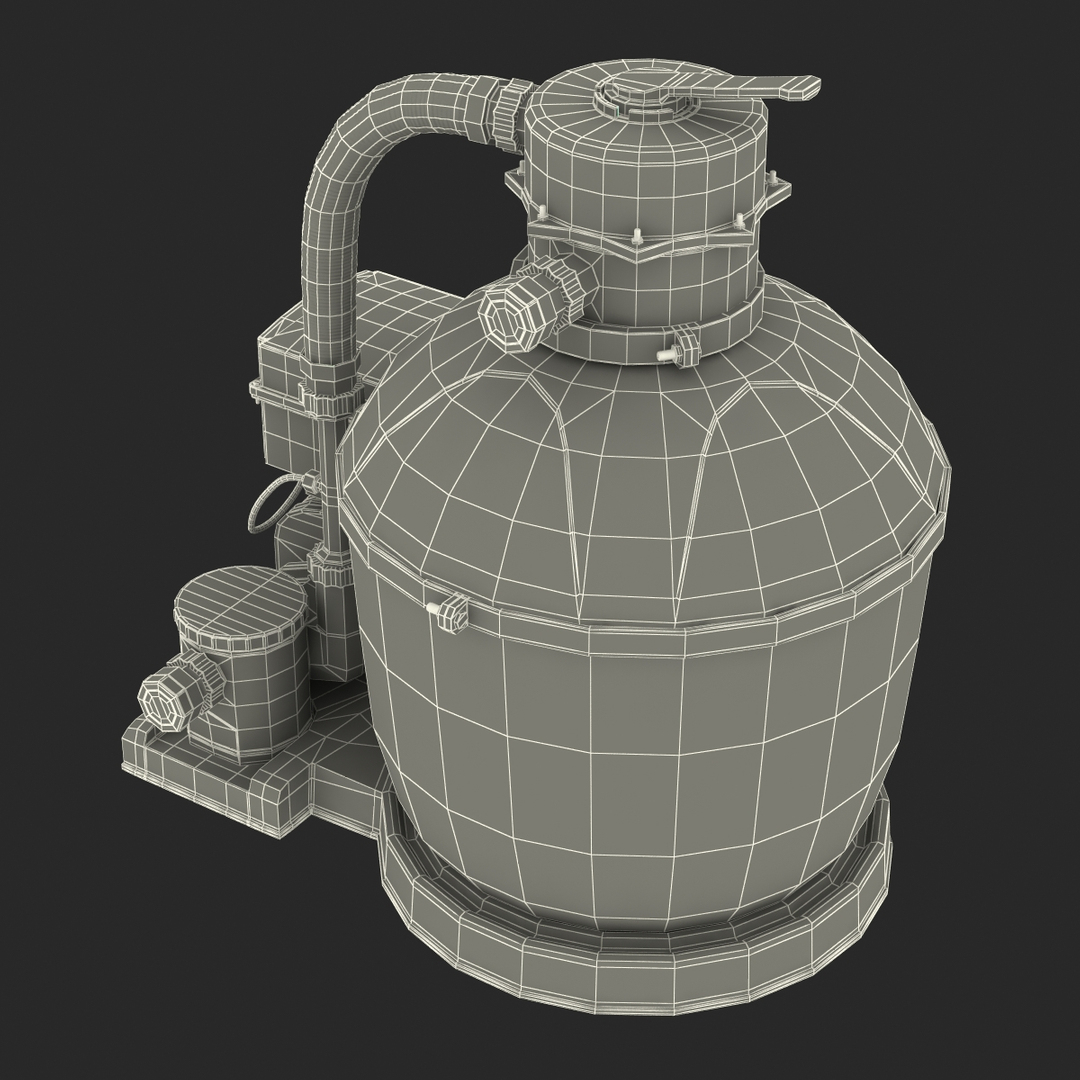 3d swimming pool water filter model