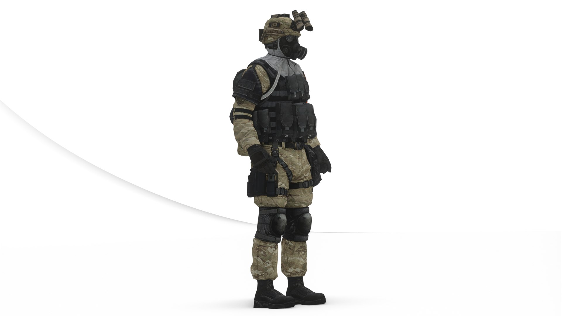 3D Model Tactical Operator High Quality Rigged Military 3D Character ...