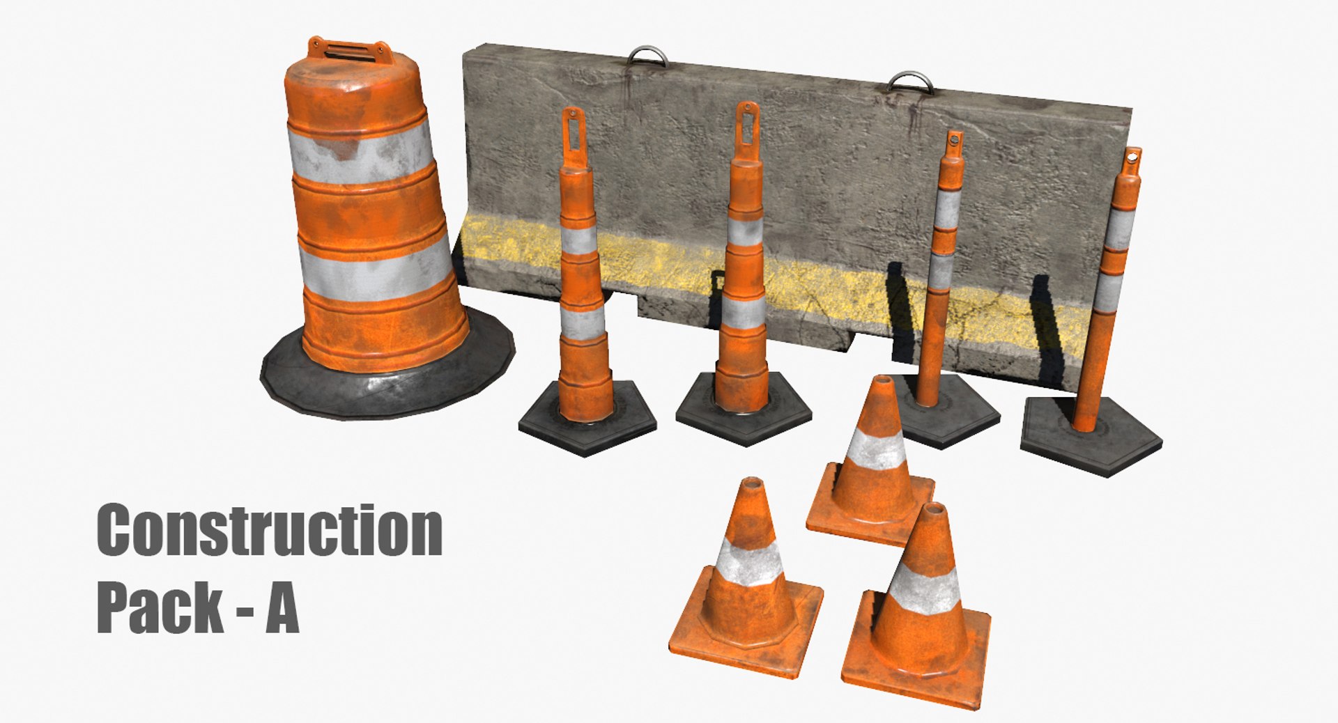 3d Sign Construction Pack Model