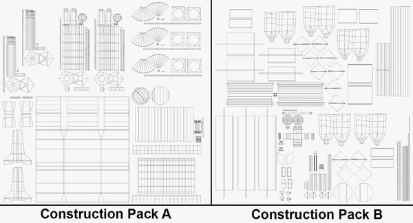 3d sign construction pack model