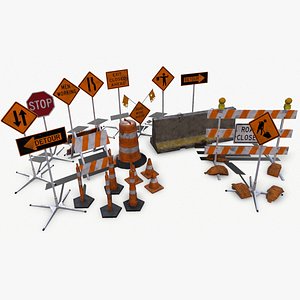 Free 3D Construction-Sign Models | TurboSquid