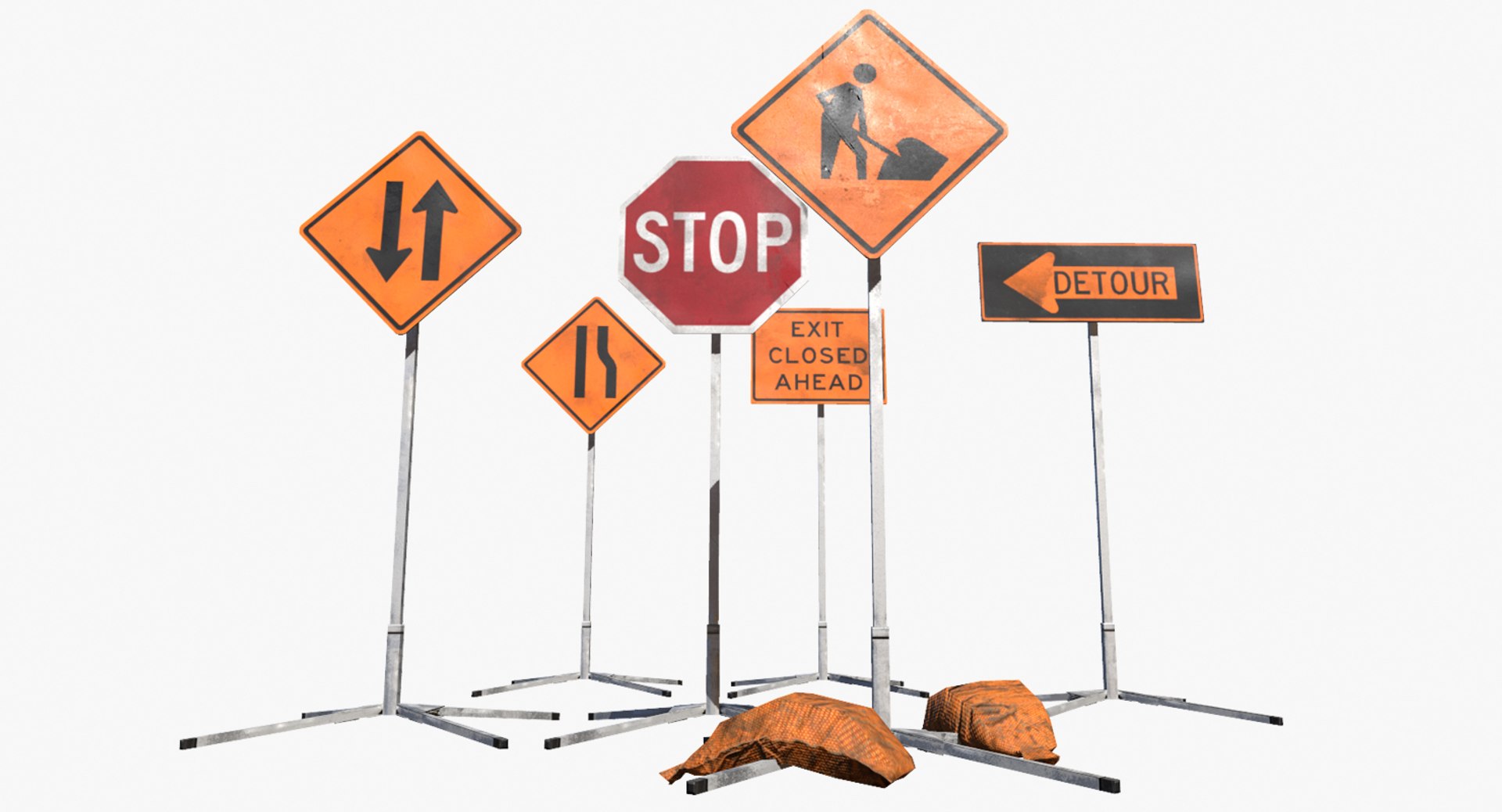 3d Sign Construction Pack Model