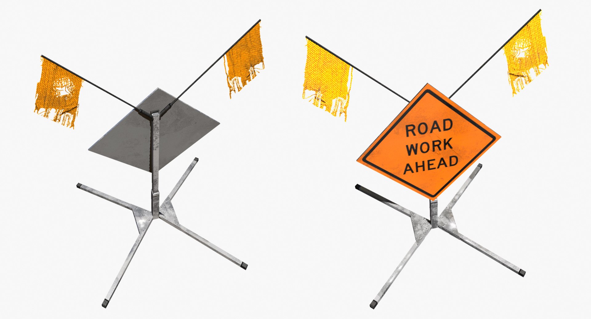 3d Sign Construction Pack Model