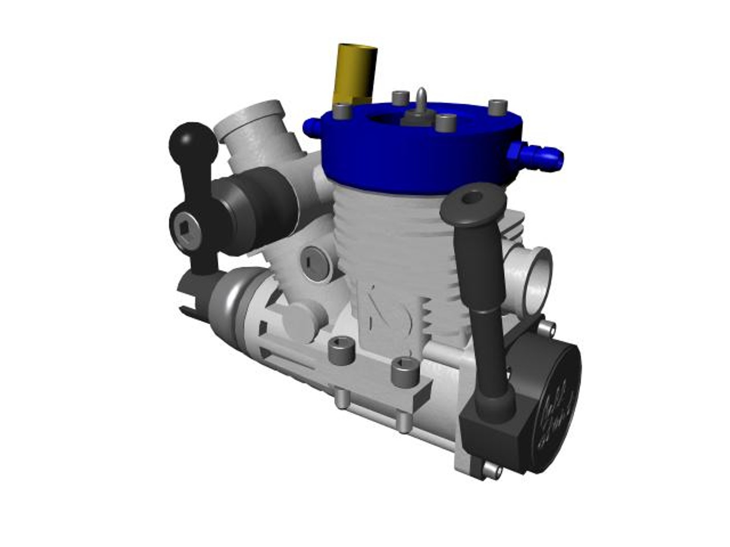 3d Rc Nitro Engine Motor Model