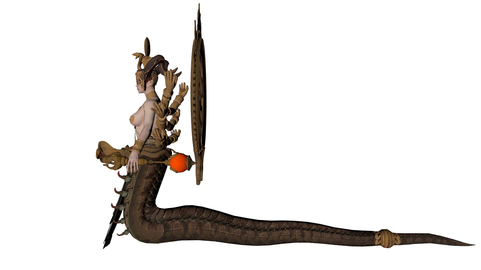 3D Mythical Serpent Goddess 3D Model High Detail Rigged And Textured ...