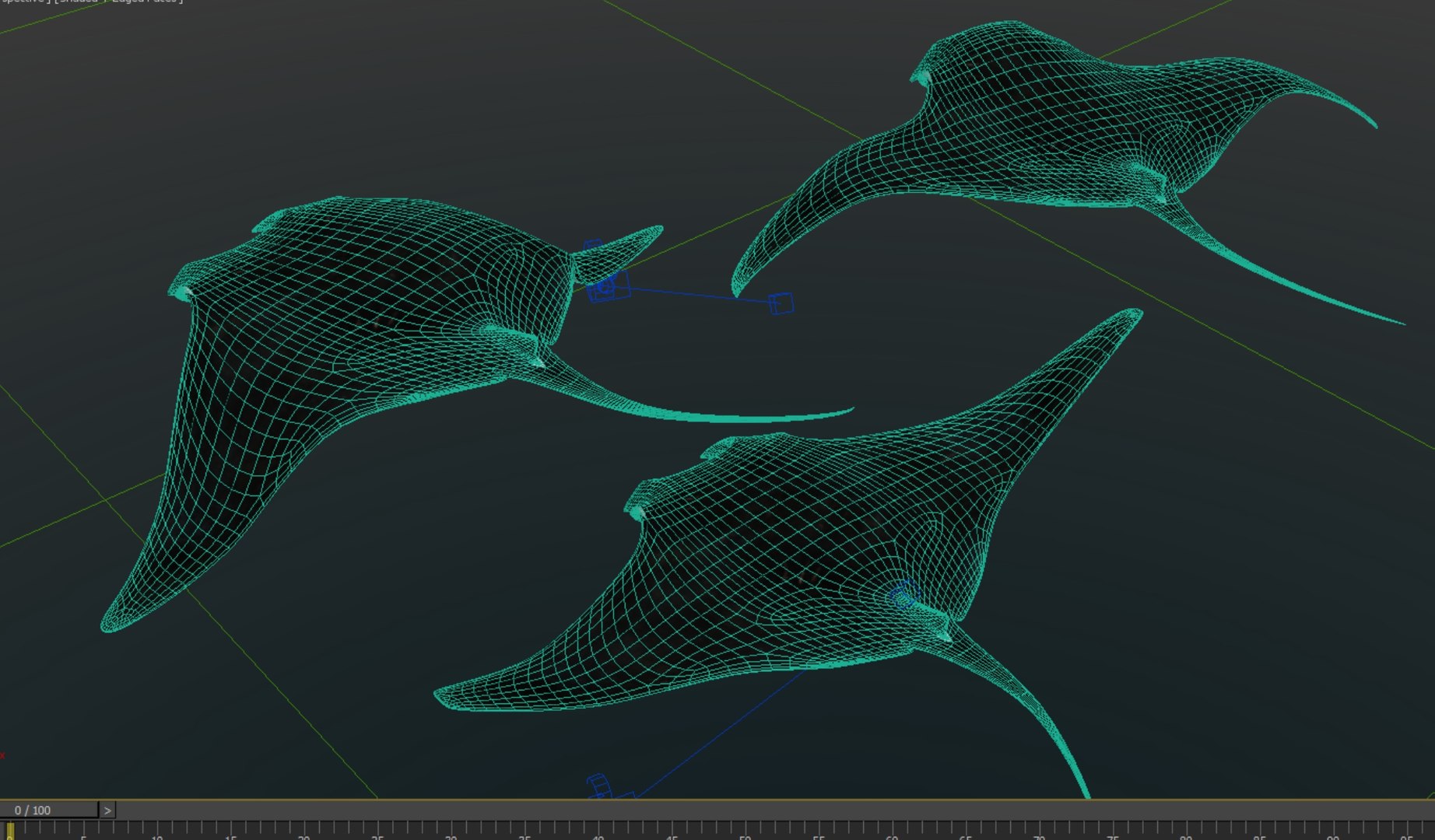 3d Manta Rays
