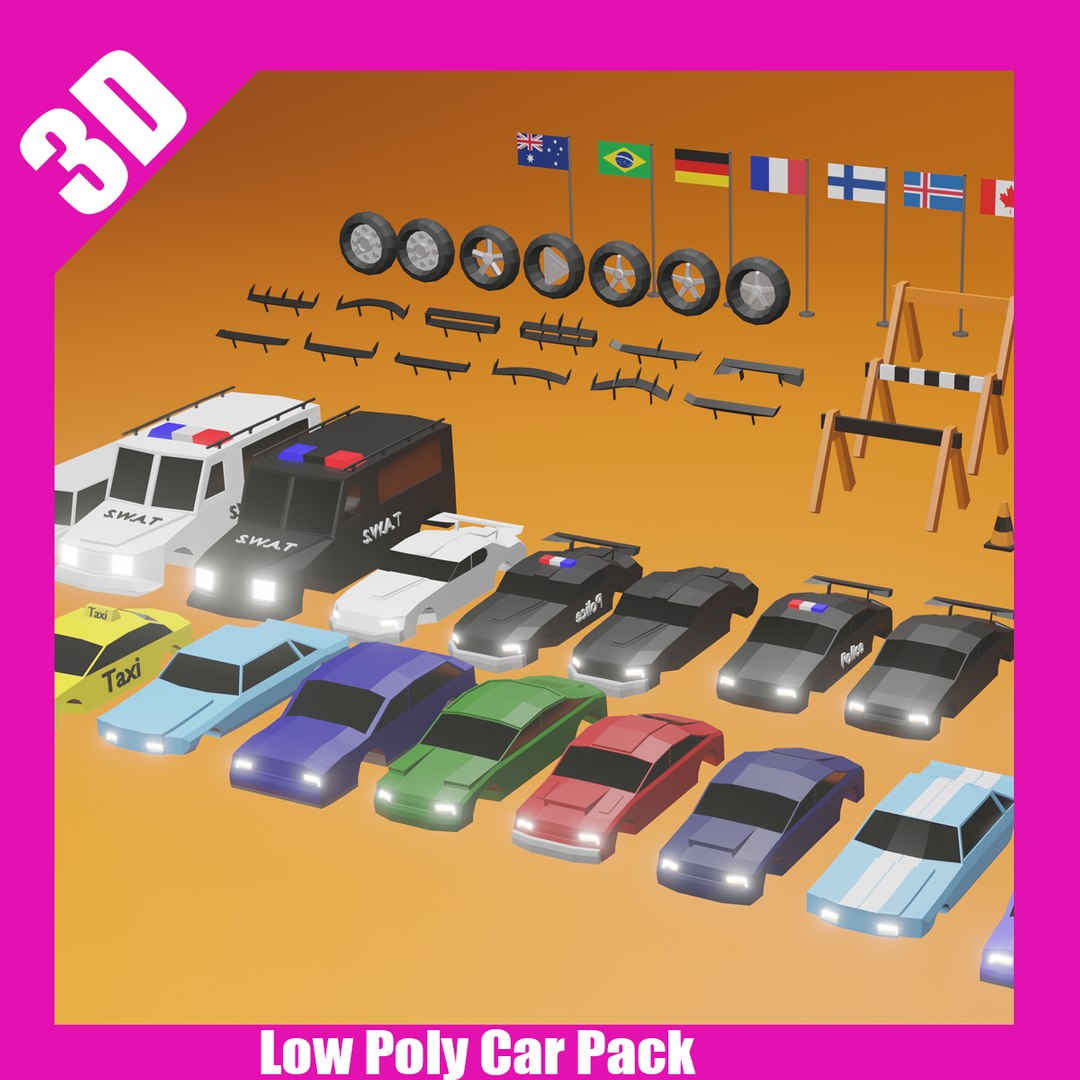 3D Model CAR PACK - Low Poly - TurboSquid 1928813