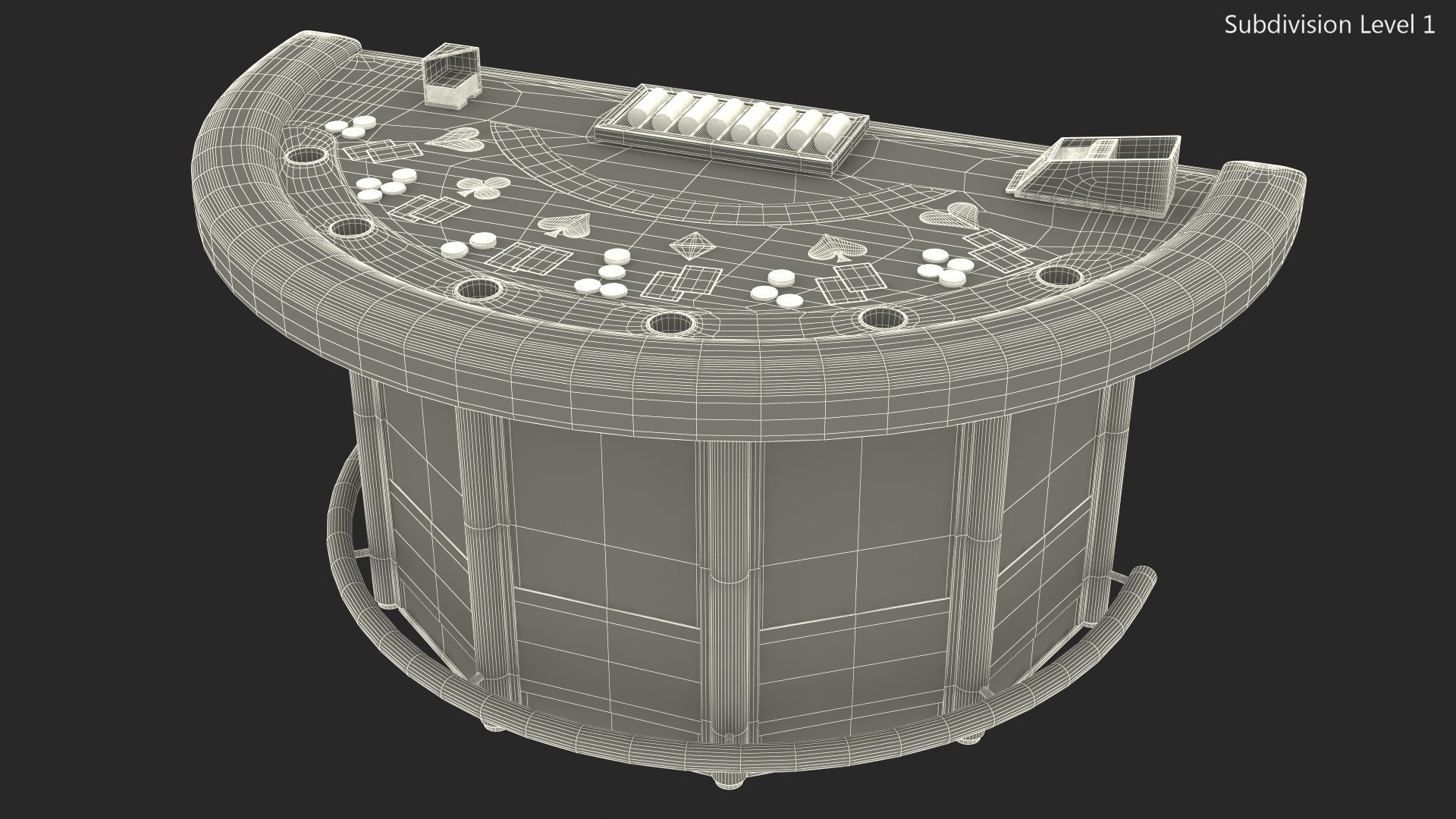Blackjack Table with Cards and Chips 3D - TurboSquid 2063229