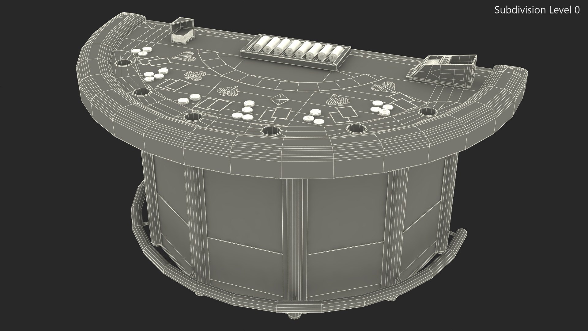 Blackjack Table with Cards and Chips 3D - TurboSquid 2063229