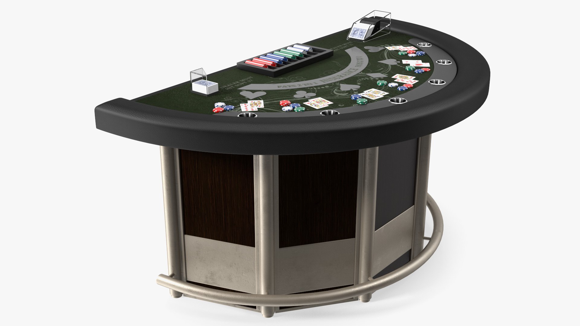 Blackjack Table with Cards and Chips 3D - TurboSquid 2063229