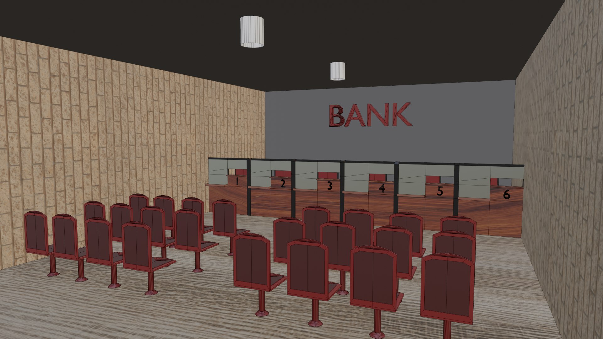 3D Bank Interior - TurboSquid 2032929