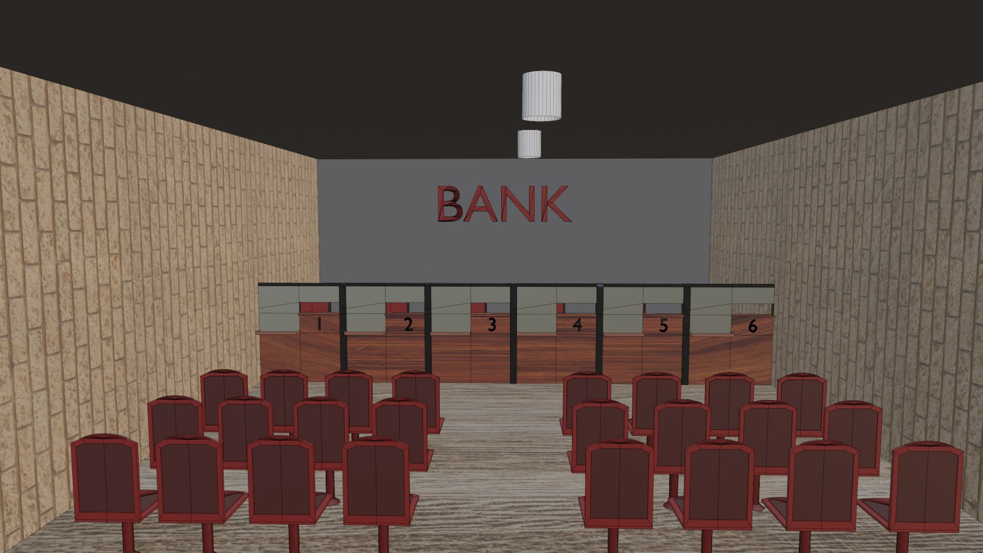 3D Bank Interior - TurboSquid 2032929