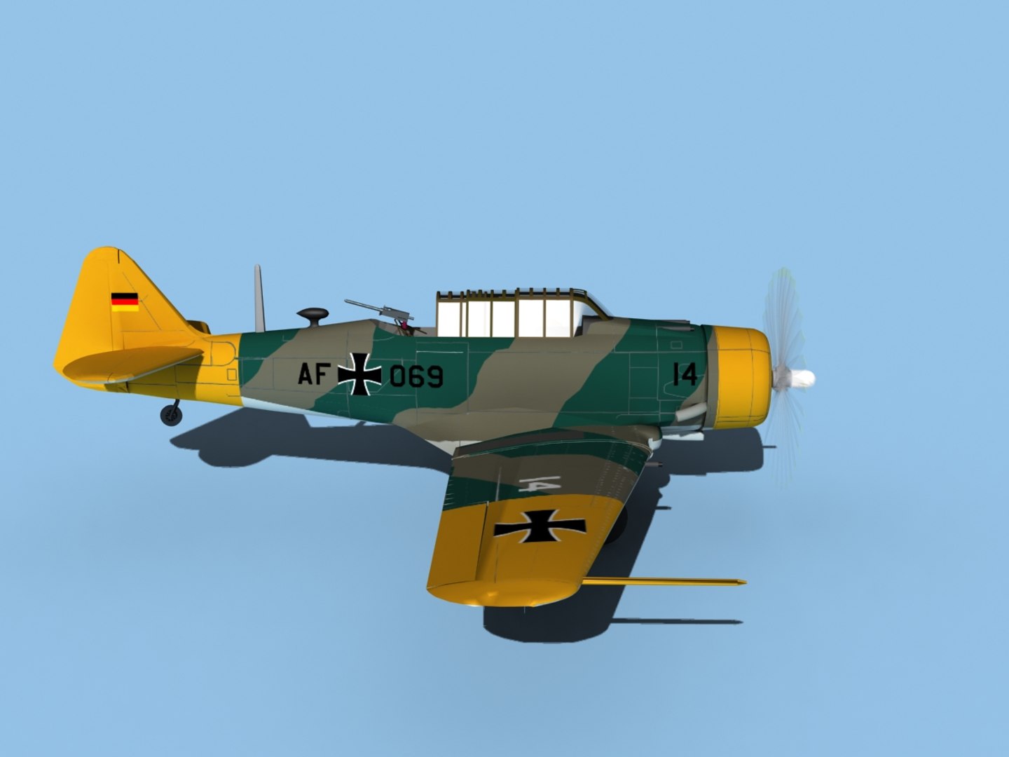 3D At-6 Texan North American Model - TurboSquid 1489335