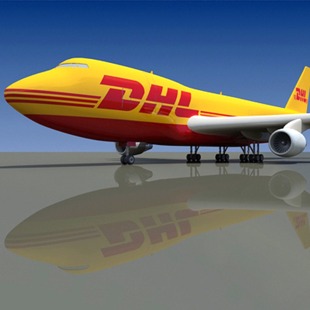 b 747 dhl 3d model