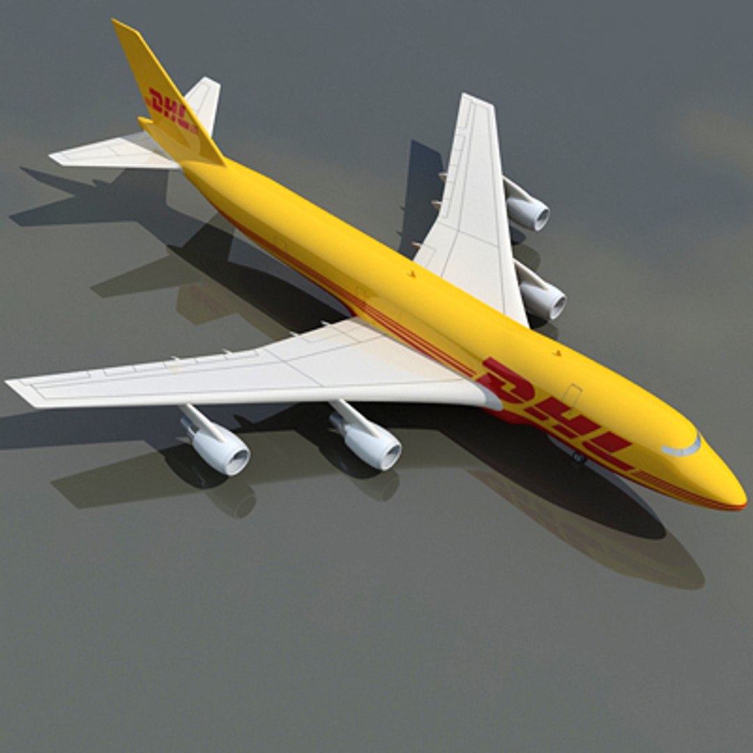 b 747 dhl 3d model