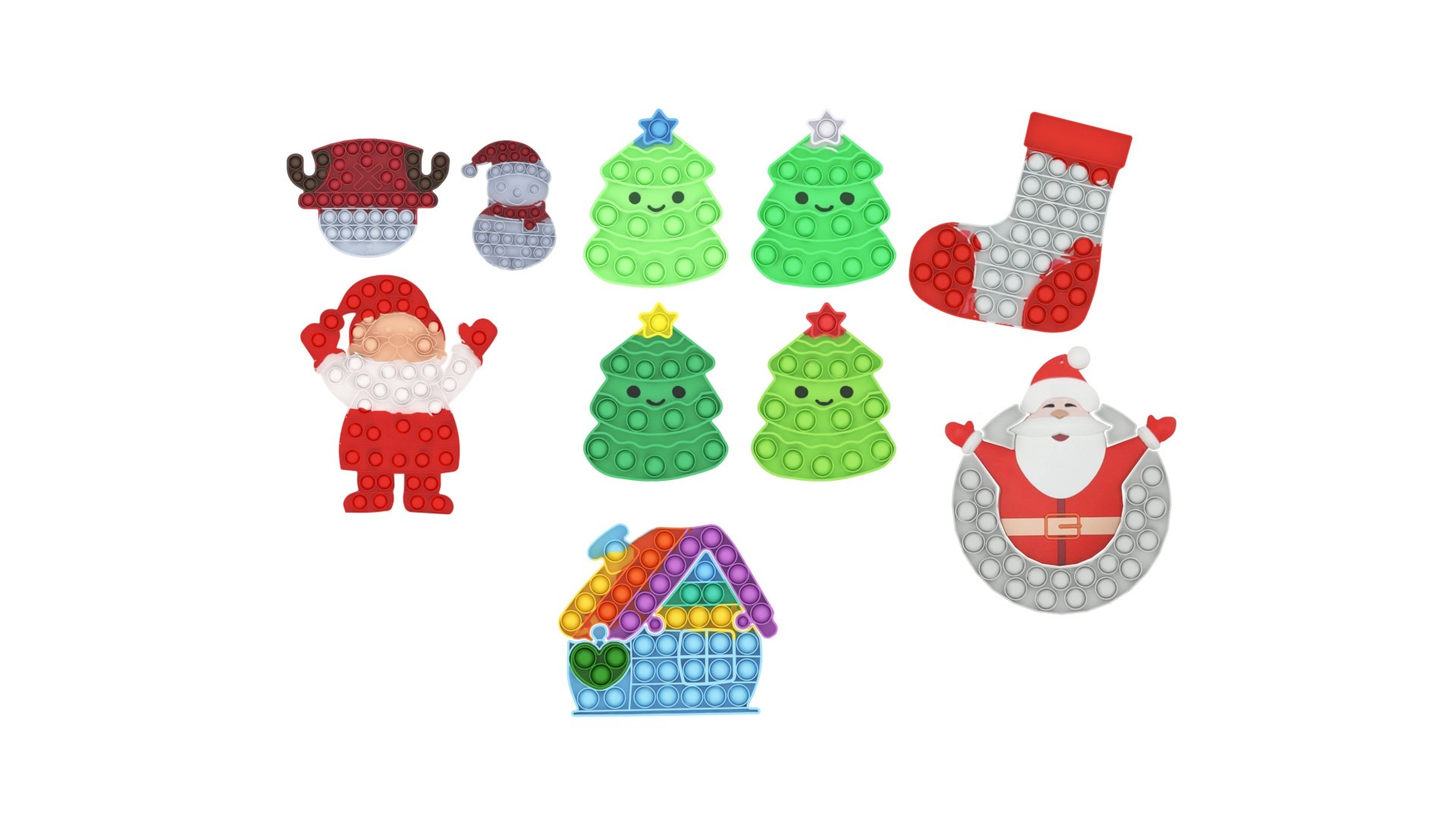 3D Christmas Pop It Fidget Toys Set model - TurboSquid 1829577