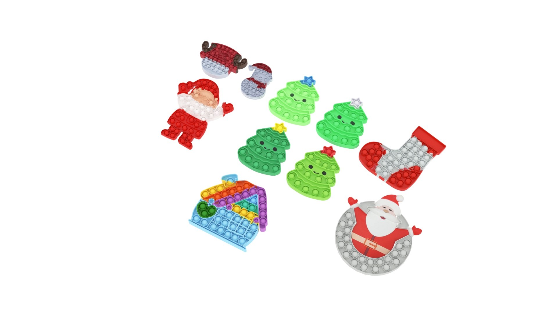 3D Christmas Pop It Fidget Toys Set model - TurboSquid 1829577