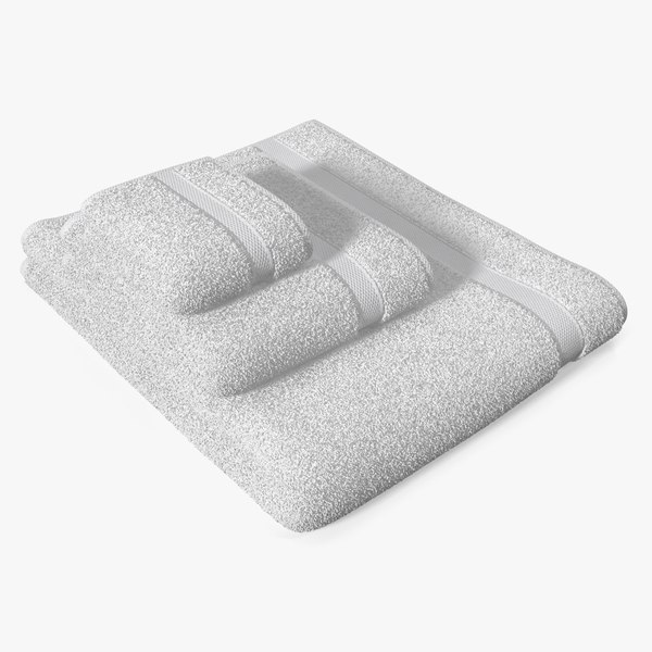 Modello 3D Asciugamani da bagno impilati di varie dimensioni in ...