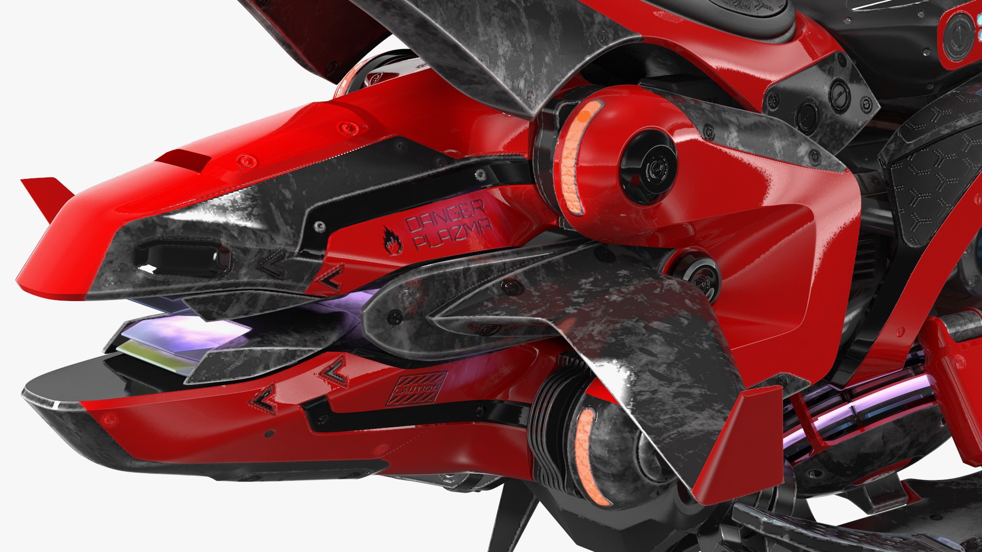 3D Scifi Fly Motorcycle Red - TurboSquid 1892985